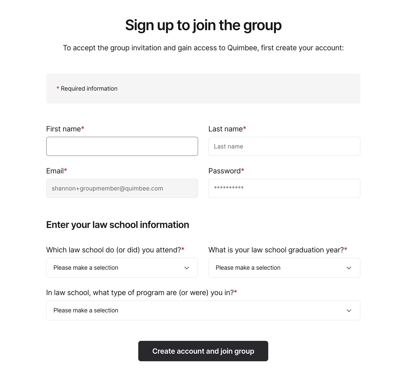 My law school or organization offers a free Quimbee account. How do I ...