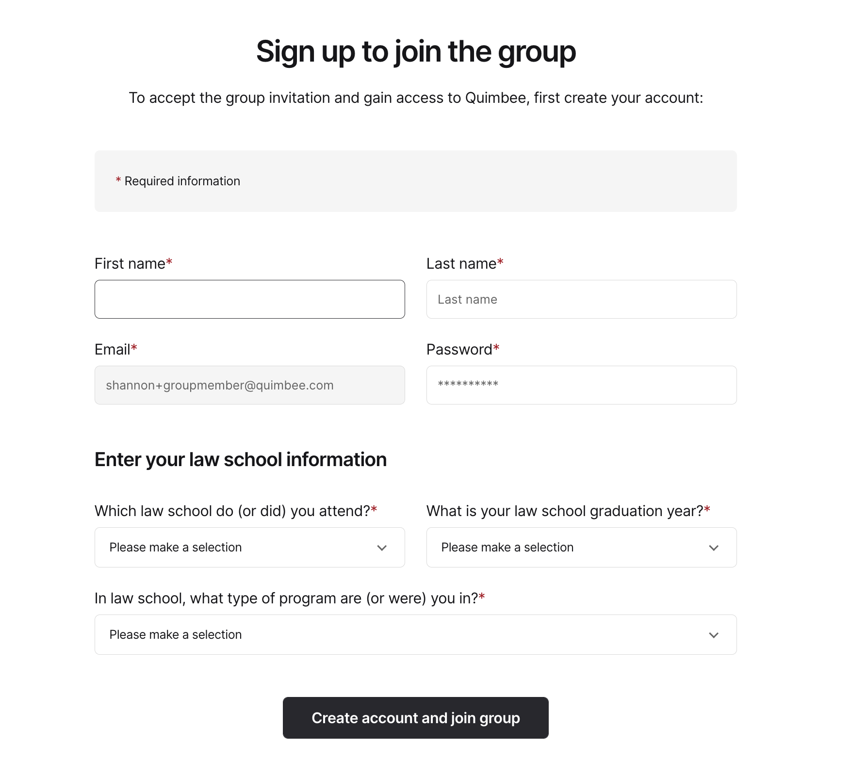 My law school or organization offers a free Quimbee account. How do I ...